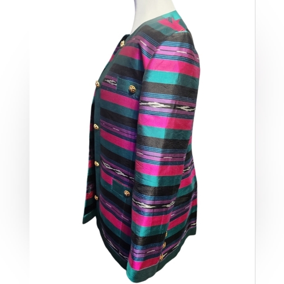 Thai Silk | Jackets & Coats | Thai Silk 0 Made In Thailand Striped And ...